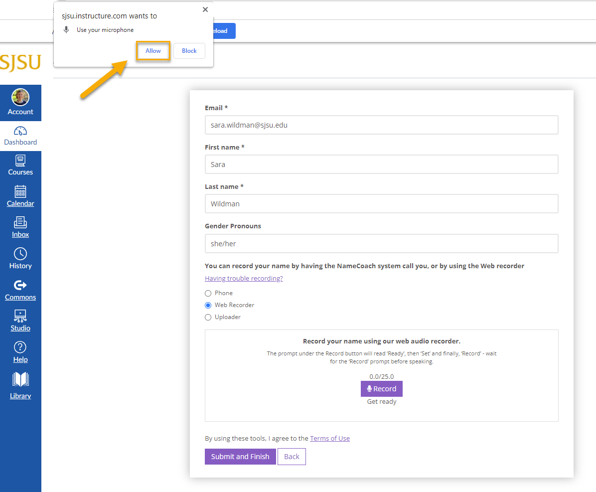 NameCoach Student Guide | Center for Faculty Excellence and Teaching Innovation